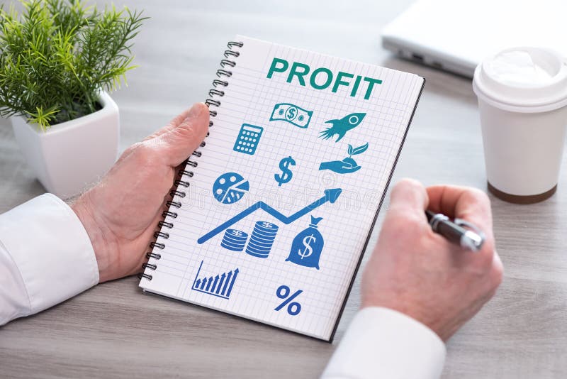 Profit concept on a tablet stock photo. Image of finance - 218608032