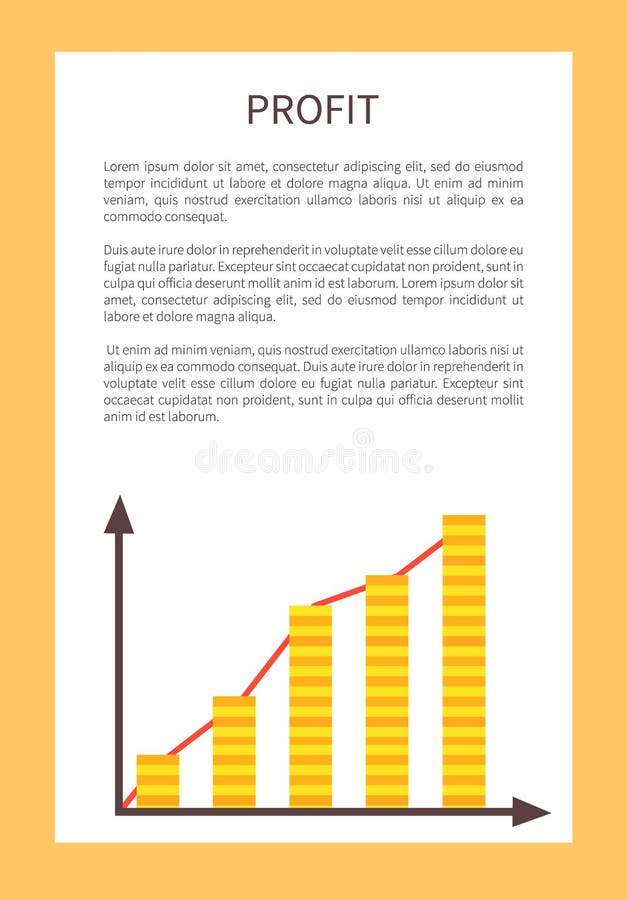 Profit Concept Promotional Poster with Graphic Stock Vector ...