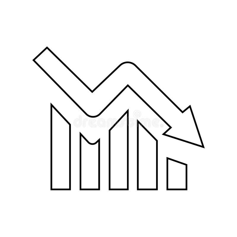 Profit Decline Icon, Loss Arrow, Vector Illustration Stock Vector - Illustration of negative ...