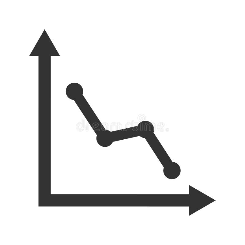 Profit decrease icon stock vector. Illustration of chart - 214658445