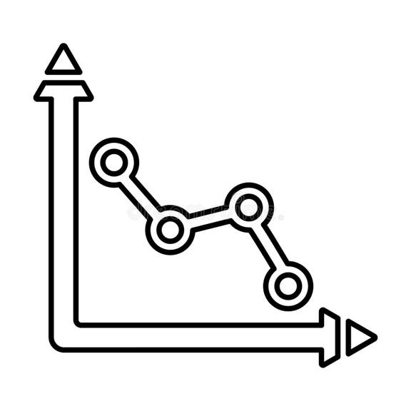 Profit Decrease Icon in Outline Style Stock Vector - Illustration of flow, graph: 297832242