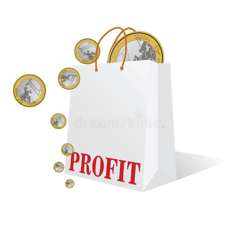 Profit with Euro Coin Color Vector Stock Vector - Illustration of icon ...