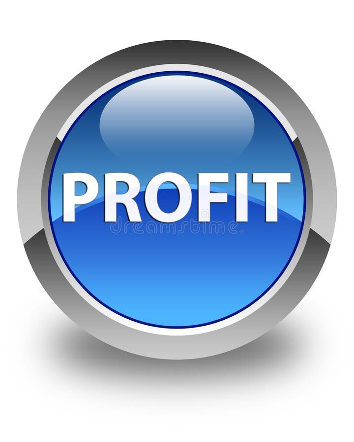 Profit Glossy Blue Round Button Stock Illustration - Illustration of ...