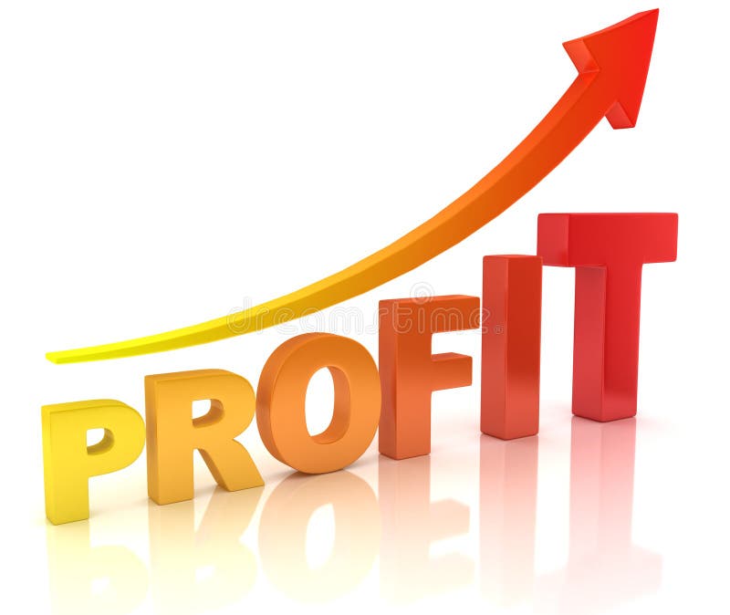 Profit Graph with Arrow Rendering Stock Illustration - Illustration of ...