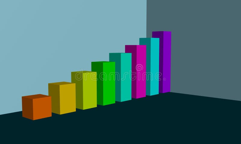 Profit graph 3D stock illustration. Illustration of volume - 96920415
