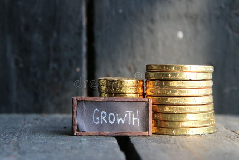 Profit Growth, Business Concept. Graph of Gold Coins Stock Photo ...