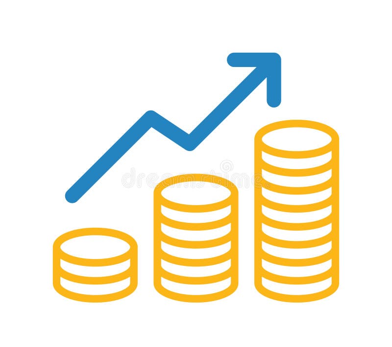 Profit growth chart stock vector. Illustration of coin - 321703579