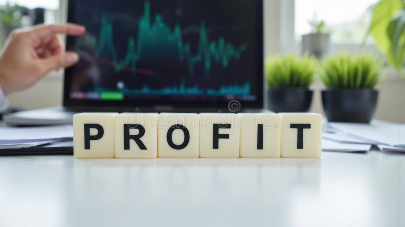 Profit Growth and Financial Analysis with Investor Hand and Graph on ...