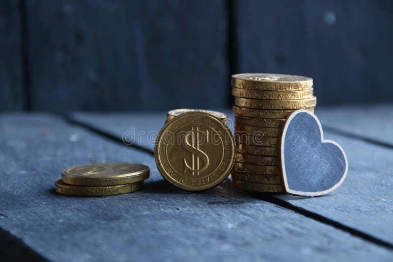 Graph of Profit Growth from Gold Coins. Vintage Style Stock Photo ...