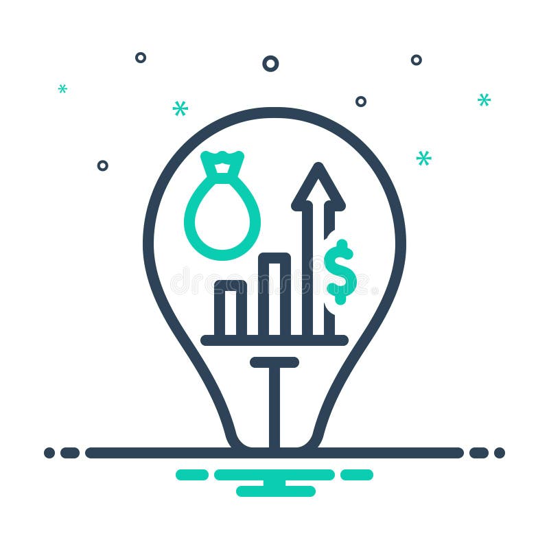 Mix Icon for Profit, Increase and Bag Stock Vector - Illustration of ...