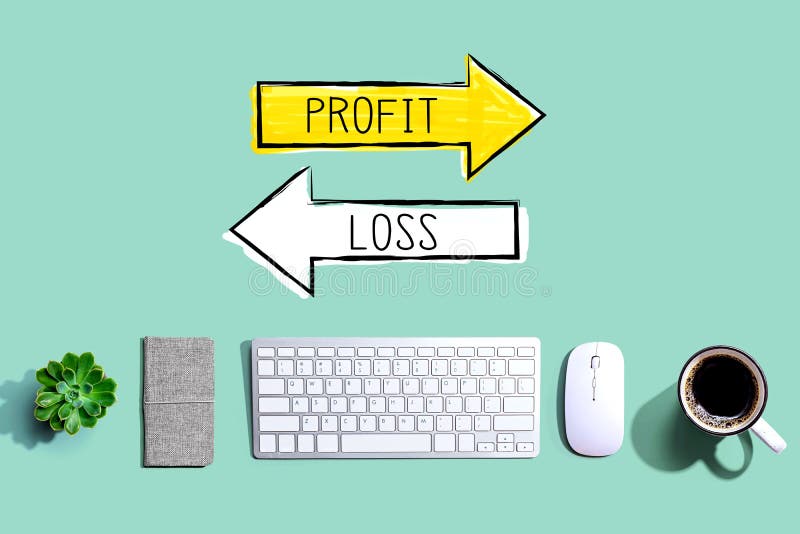 Profit or Loss with a Computer Keyboard Stock Image - Image of overhead ...