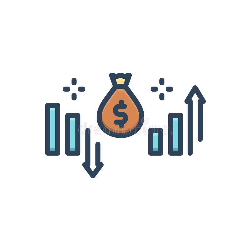 Color Illustration Icon for Profit and Loss, Financial and Money Stock ...