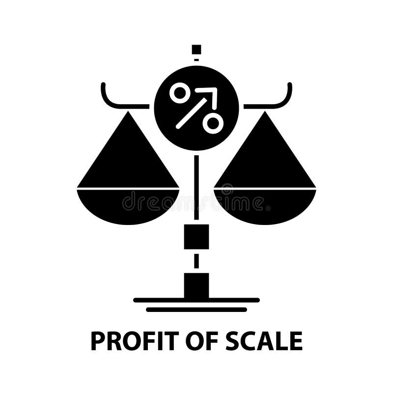 Profit of Scale Icon, Black Vector Sign with Editable Strokes, Concept ...