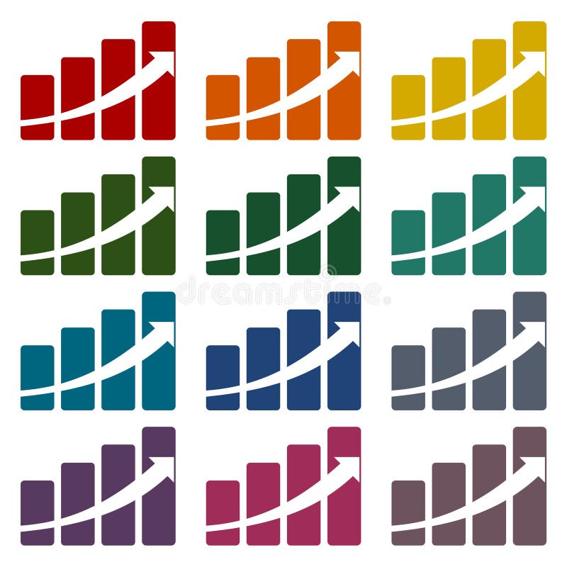 Profit Sign Graph Concept Icons Set Stock Vector - Illustration of ...