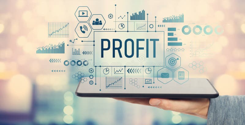 Profit with Tablet Computer Stock Image - Image of business, holding ...
