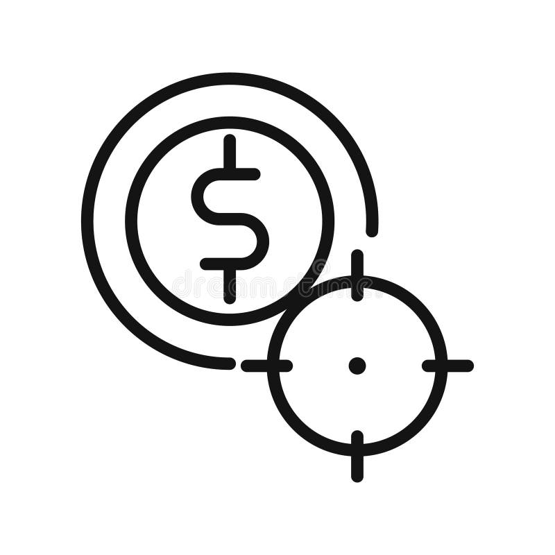 Profit Target Black and White Illustration Stock Vector - Illustration ...
