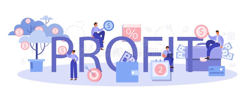 Profit Typographic Header. Idea of Business Success and Financial ...