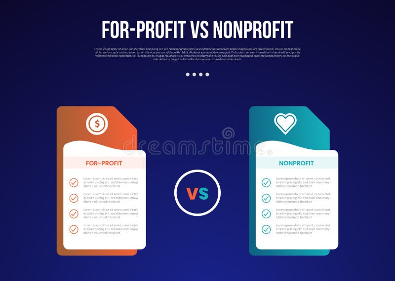 For Profit Vs Nonprofit Infographic for Comparison Data with Creative ...