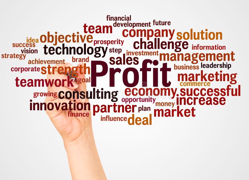 Growing Sales Word Cloud and Hand with Marker Concept Stock ...