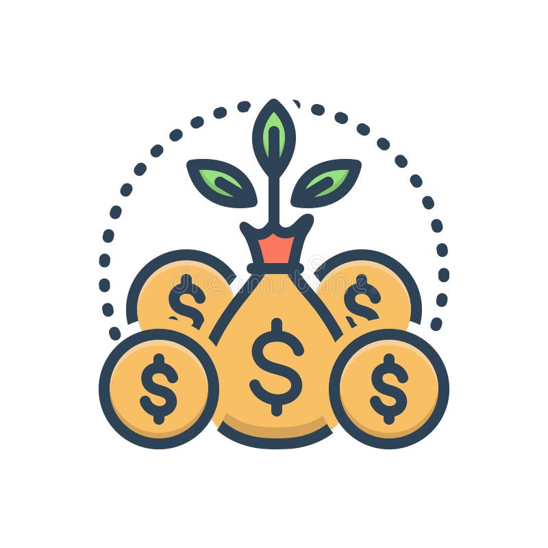 Color Illustration Icon for Profitability, Beneficial and Economic ...