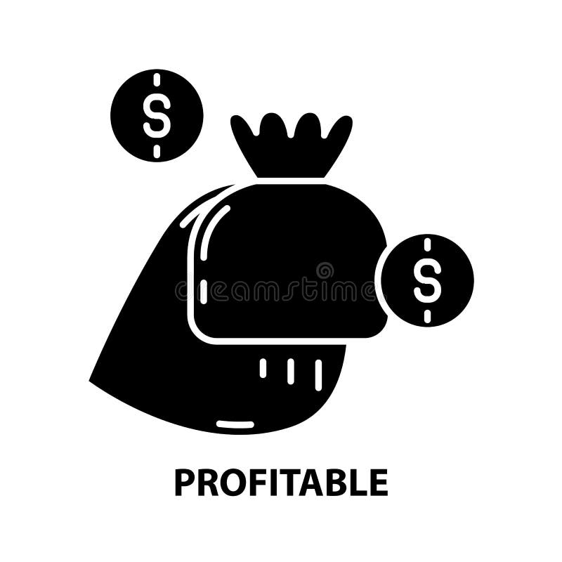 Profitable Icon, Black Vector Sign with Editable Strokes, Concept ...
