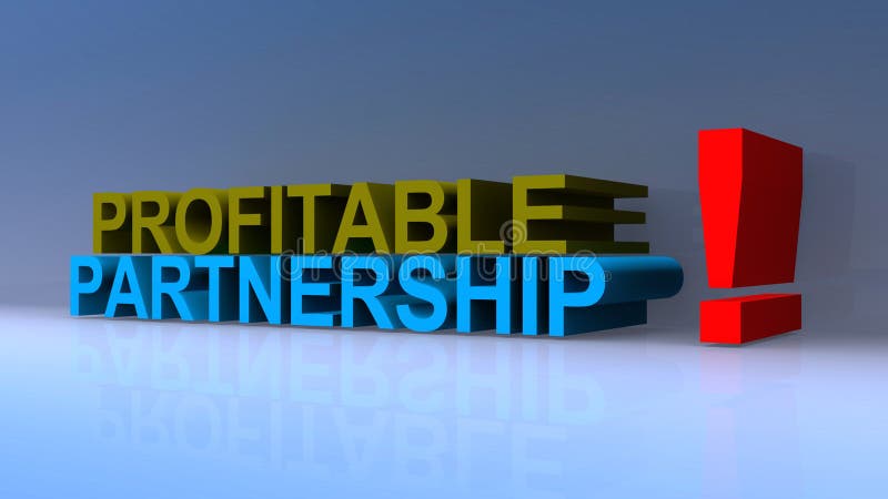 Profitable Partnership on Blue Stock Illustration - Illustration of ...