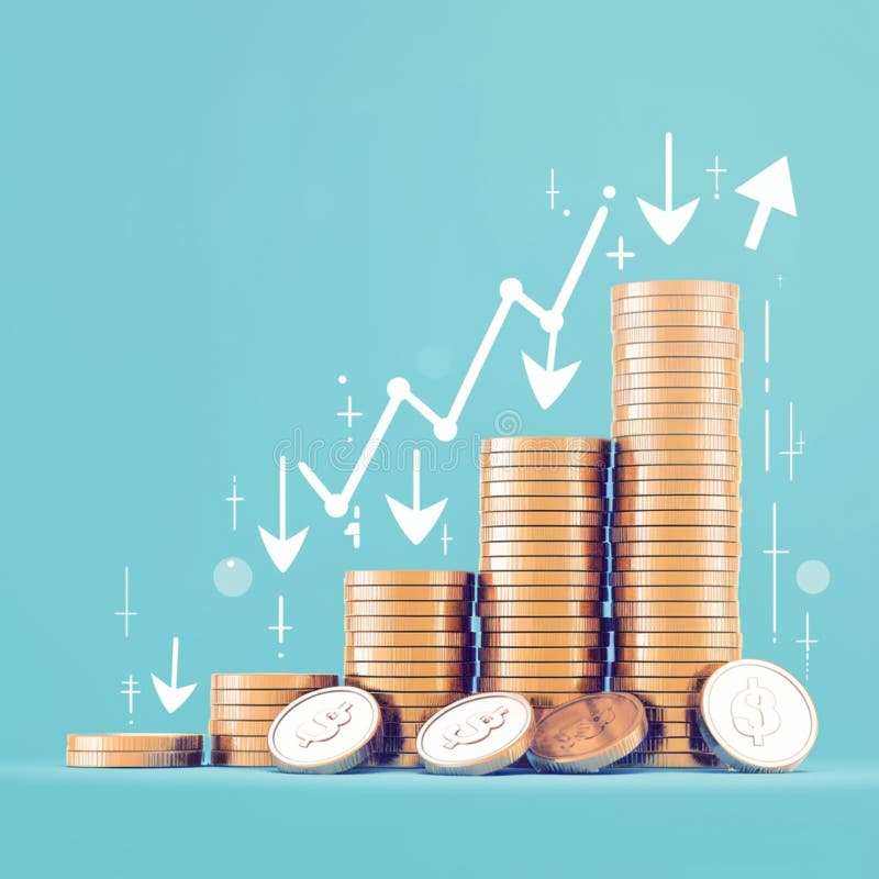 Profitable Return Coins Stack with Arrow Rising, Investment Concept ...