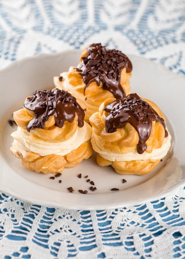 Profiterole Cream Puff stock photo. Image of baked, creamy - 135698830