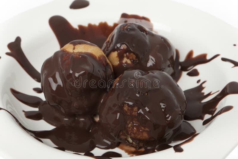 Profiterole, French Dessert Stock Photo - Image of food, chocolate ...