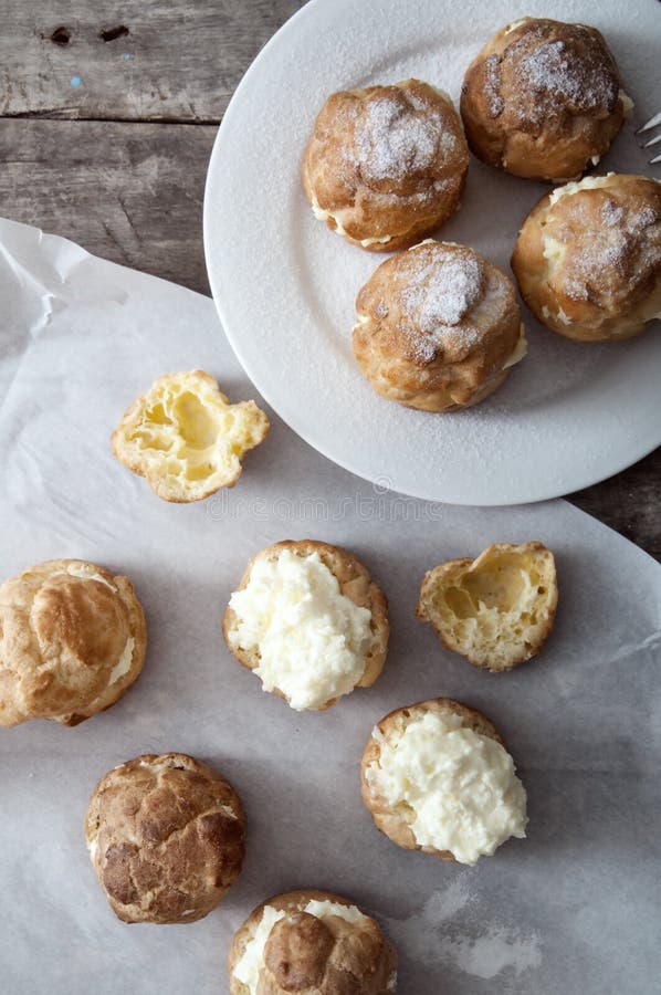 Profiteroles on a plate stock image. Image of diner, profiterole - 36387465