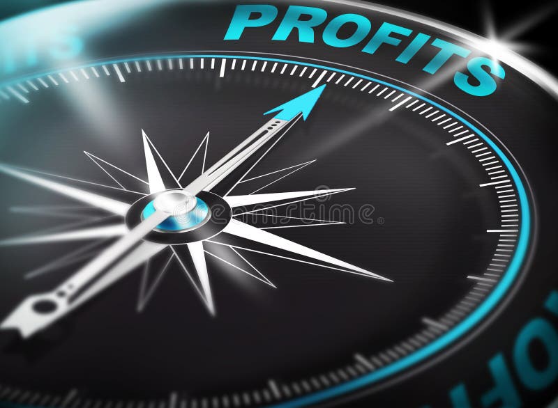Profits Compass Concept 3d Black White Stock Illustration ...