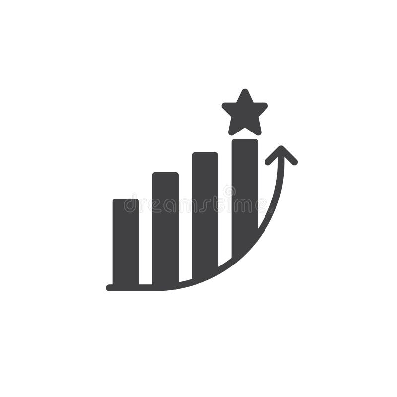 Profits Graph and Star Icon Vector Stock Vector - Illustration of ...