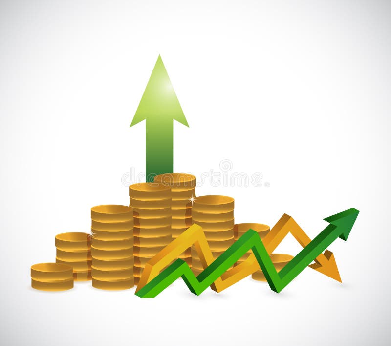 Profits Up and Down Arrow Graph Isolated Stock Illustration ...