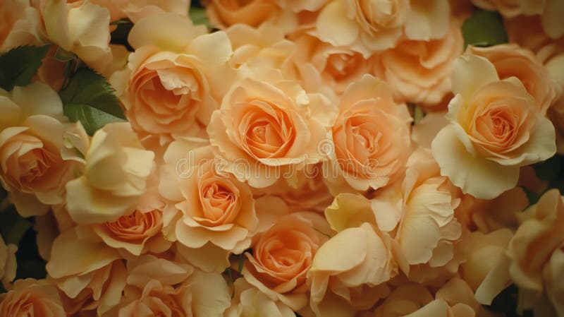 A Profusion of Pale Peach Roses Fills the Frame Stock Illustration ...