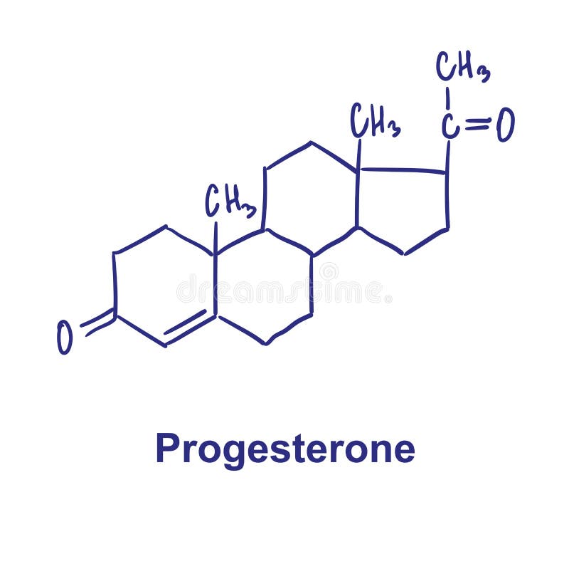 Progesterone Chemical Structure. Vector Illustration Hand Drawn. Stock ...
