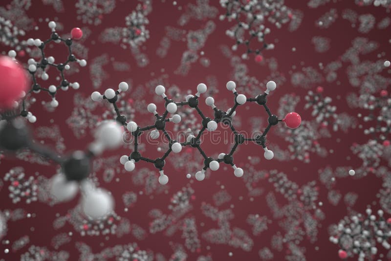 Progesterone Molecule, Scientific Molecular Model, 3d Rendering Stock ...