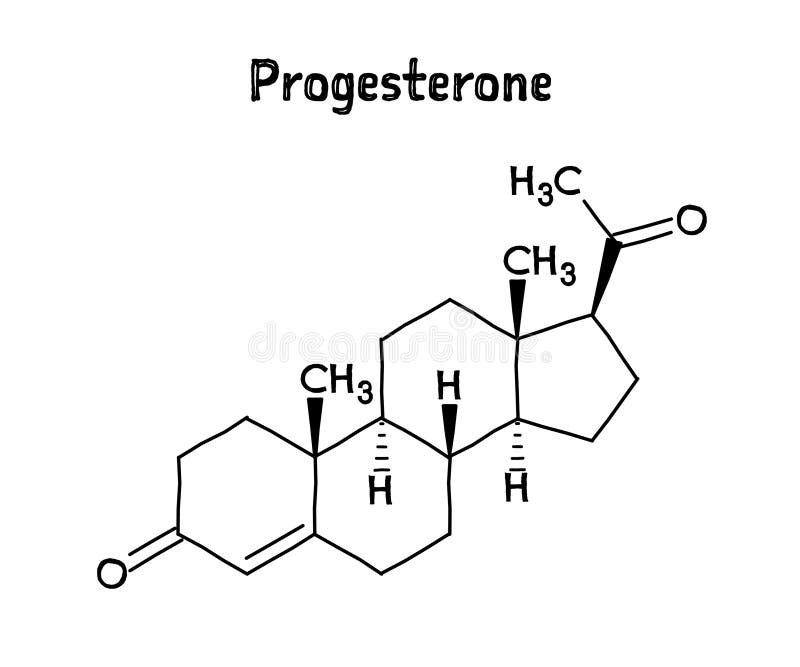 Progesterone Structural Formula of Molecular Structure Stock ...