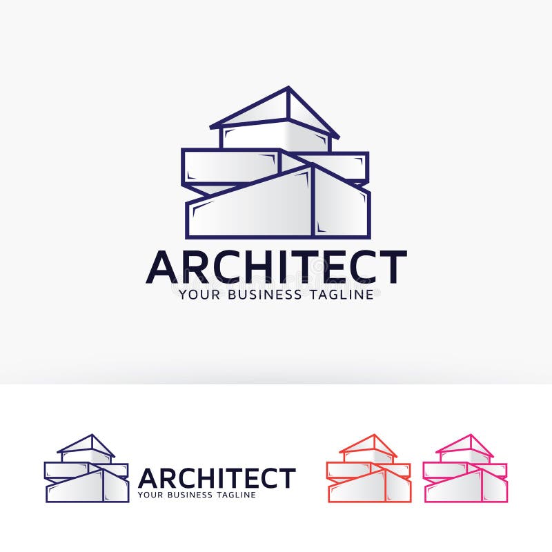 Progettazione Logo Per Azienda Di Architettura Illustrazione Vettoriale ...
