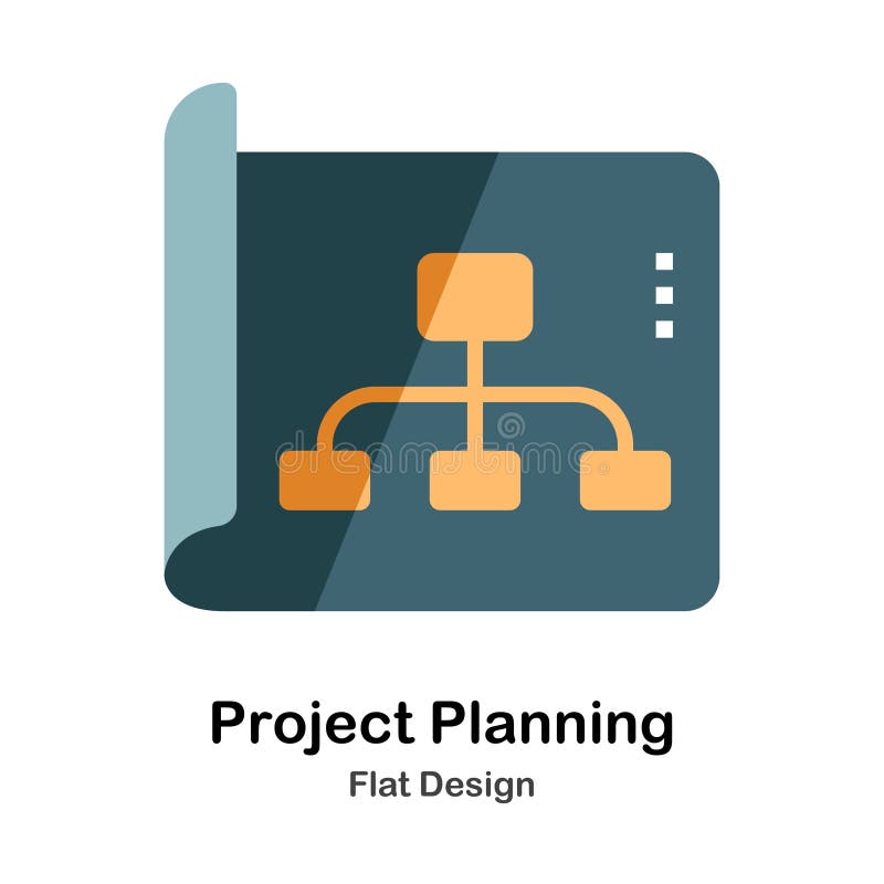 Progetto Che Progetta Icona Piana Illustrazione Vettoriale ...