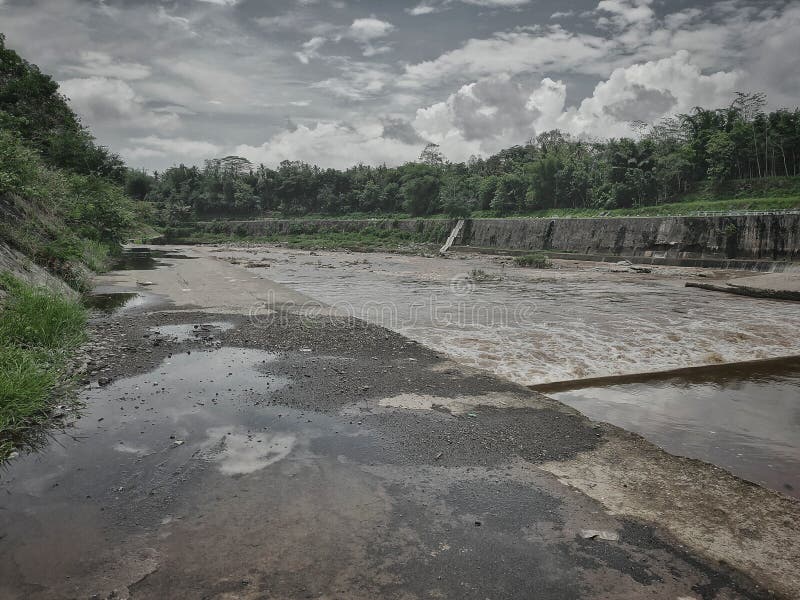 Progo River Scenery Landscape Stock Photo - Image of yellow, java ...
