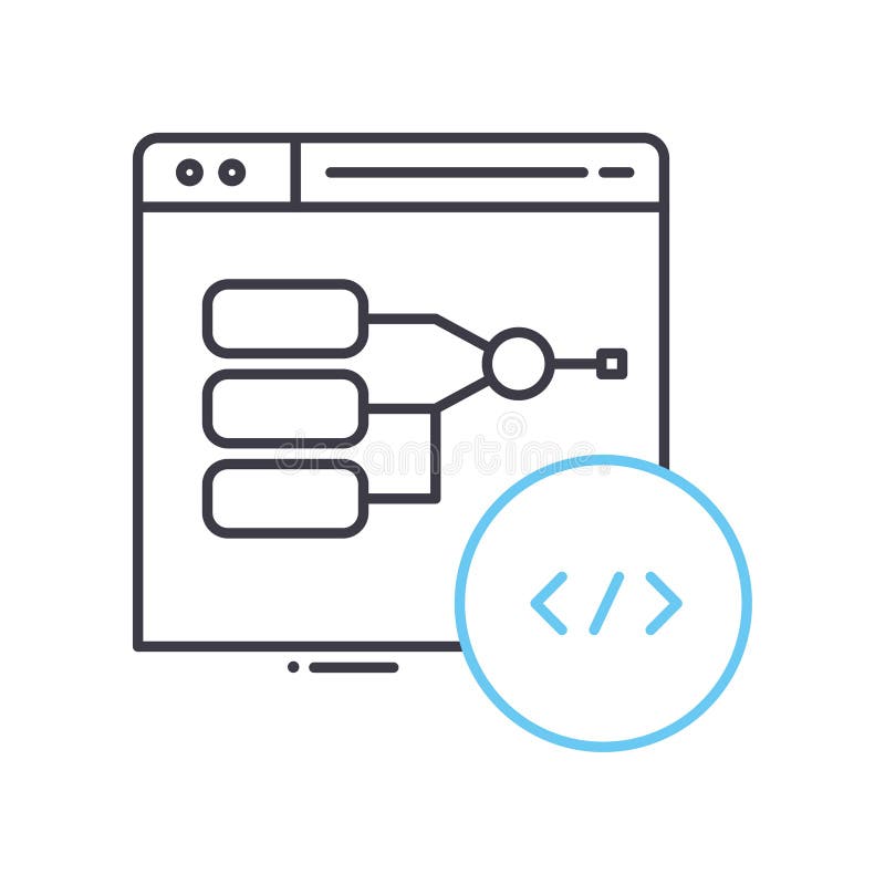 Program Algorithm Line Icon, Outline Symbol, Vector Illustration ... Program Algorithm Line Icon, Outline Symbol, Vector Illustration ...