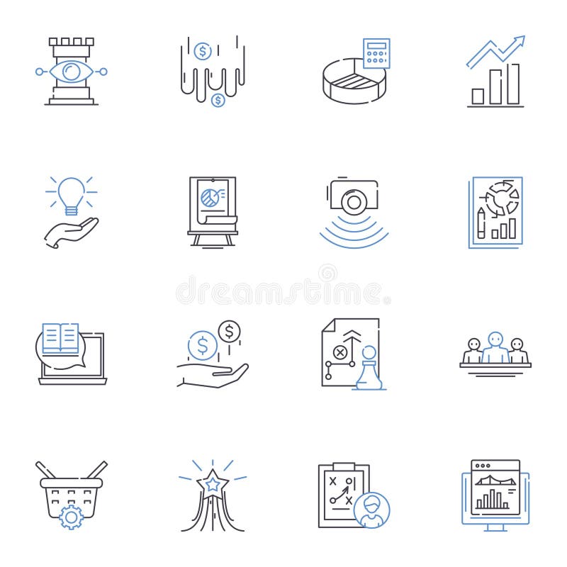 Program and Campaign Line Icons Collection. Strategy, Branding ...