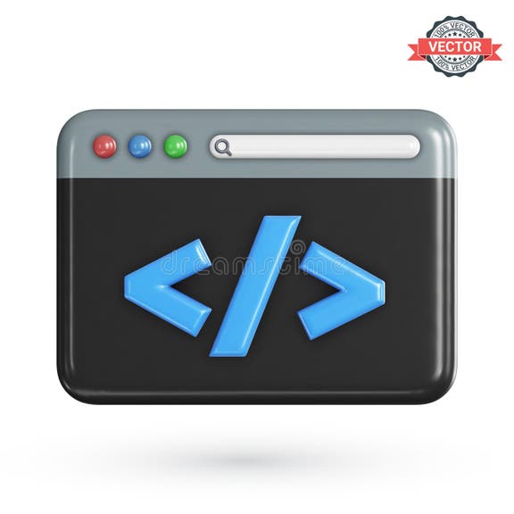 Program Code Development Icon. Web Coding or Website Programming Concept Stock Vector ...