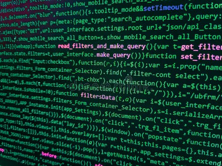 Program Code PHP HTML CSS of Site. Mobile App Developer Stock Image ...