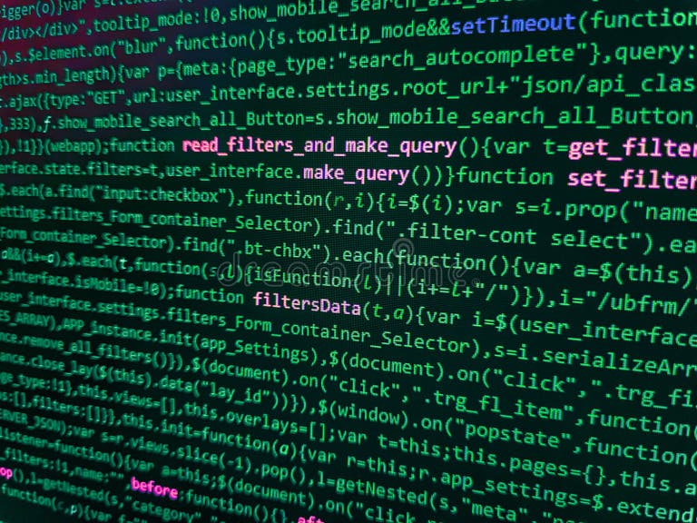 Program Code Php Html Css Of Site Mobile App Developer Stock Image 