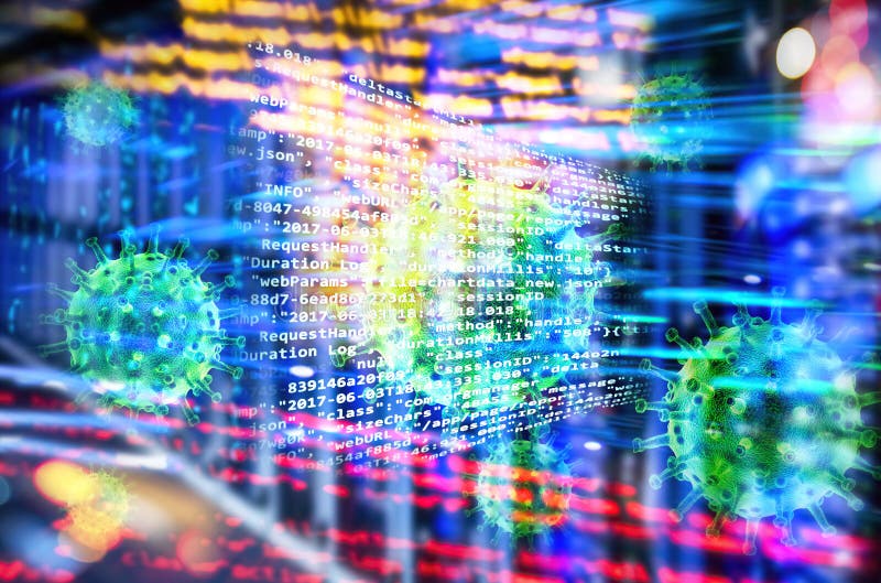 Program code and viruses stock image. Image of wide - 178551561