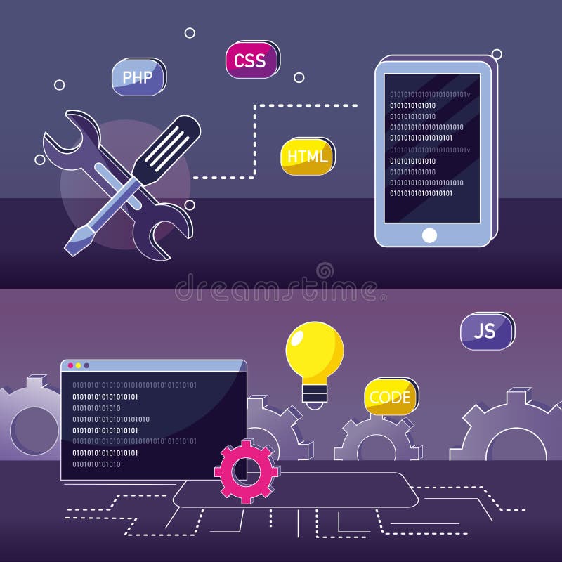 Program coding concept stock vector. Illustration of professional ... Program coding concept stock vector. Illustration of professional ...