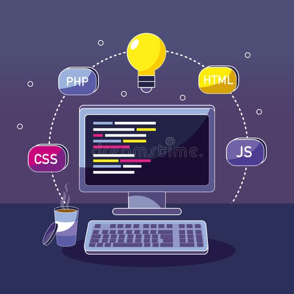 Program coding concept stock vector. Illustration of software - 126055679