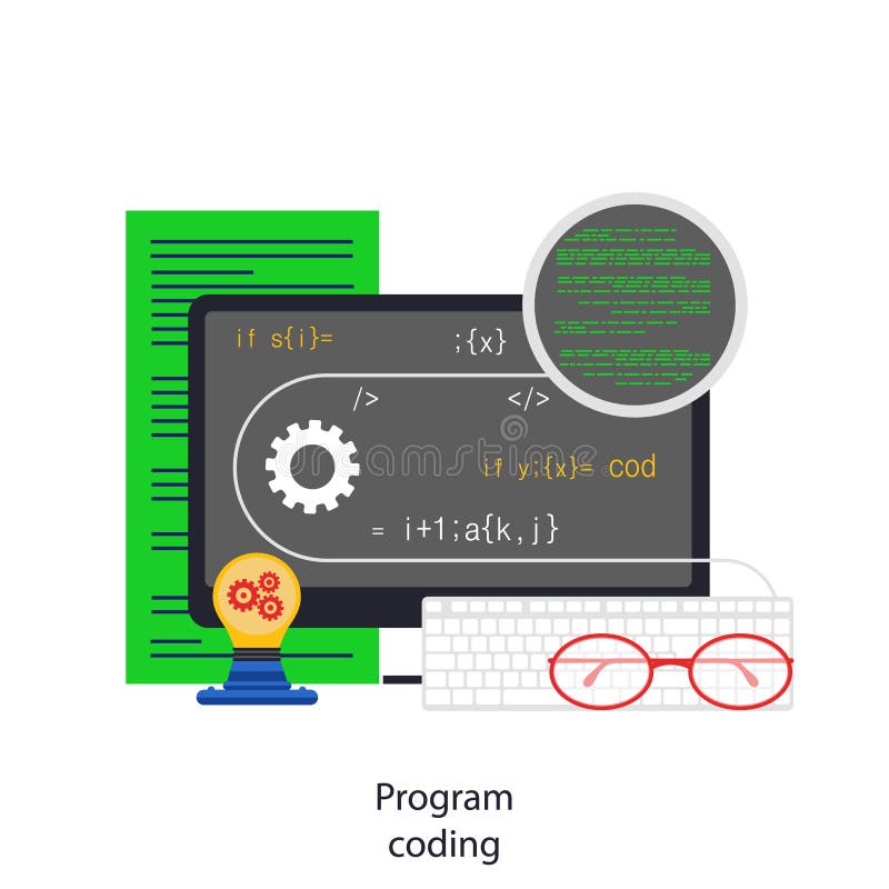 Program Coding Theme Stock Illustrations – 207 Program Coding Theme ...