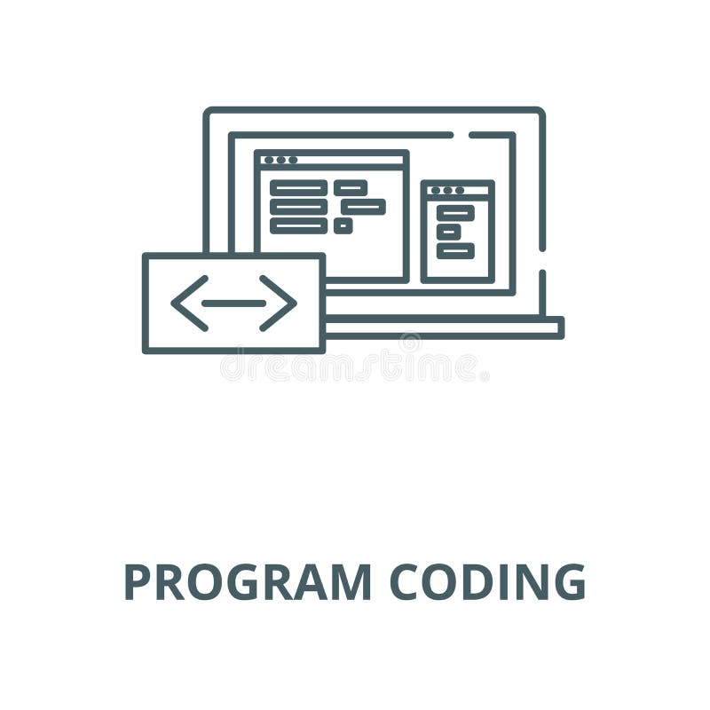 Program Coding Vector Line Icon, Linear Concept, Outline Sign, Symbol ... Program Coding Vector Line Icon, Linear Concept, Outline Sign, Symbol ...
